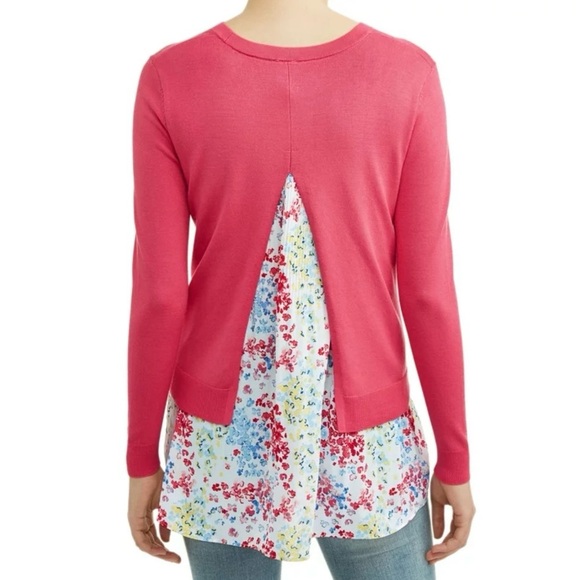 Time and Tru | Sweaters | Time And Tru Womens Split Back 2fer Mixed ...